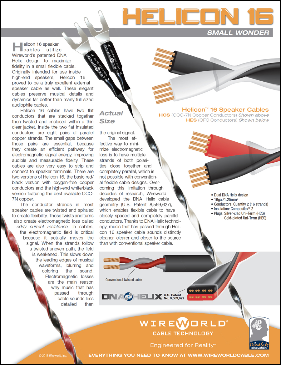 Helicon Speaker Cable Flyer – Wireworld Cable Technology Resources