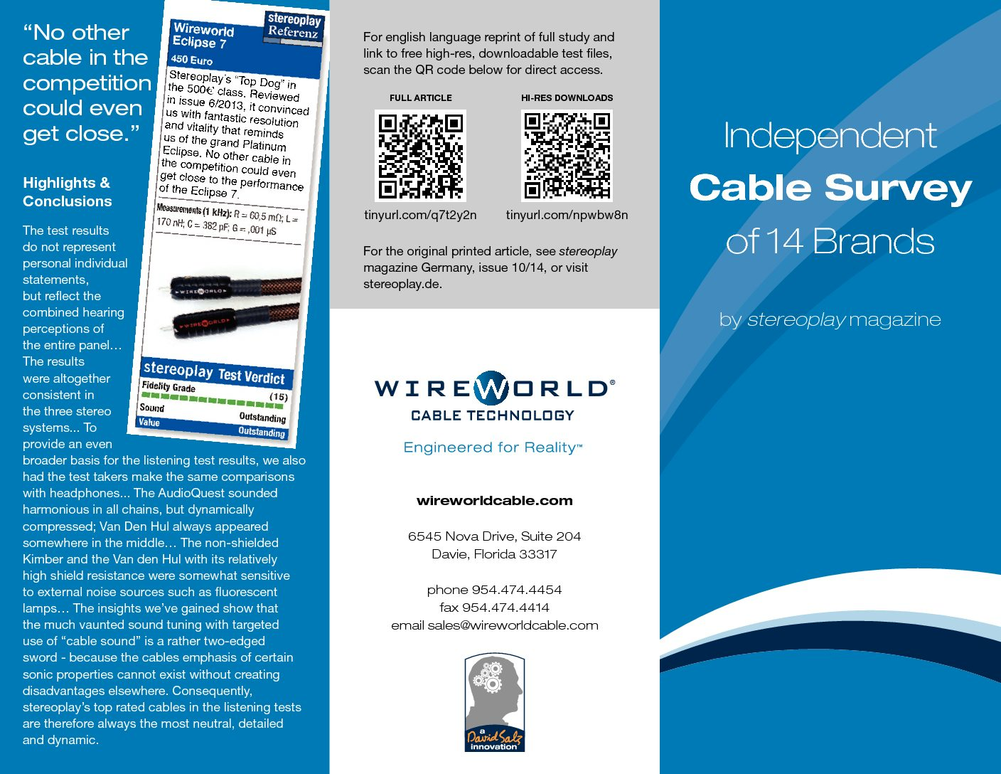 Independent Cable Study Brochure – Stereoplay (2014) – Wireworld Cable ...